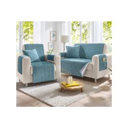 Tagesdecke, B:110cm L:140cm, blau, 100% Polyester, Tagesdecken
