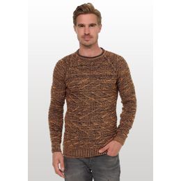 Rusty Neal Damen Strickpullover, braun, Gr. XL, unifarben, 70% Polyacryl, 30% Baumwolle, Pullover, mit stylischem Muster