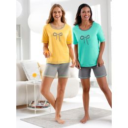 w&auml;schepur W&Auml;SCHEPUR Damen Shorty, Gr. 44, gelb, 100% Baumwolle, Doppelpack-Farbe anthrazit-meliert:52% Baumwolle, 48% Polyester, Doppelpack-Farbe