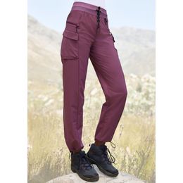 active by Lascana LASCANA ACTIVE Damen Trekkinghose "Cargo Pants", lila, Gr. 36, unifarben, Web, Obermaterial: 92% Polyamid, 8% Elasthan, Hosen, Schlupfform