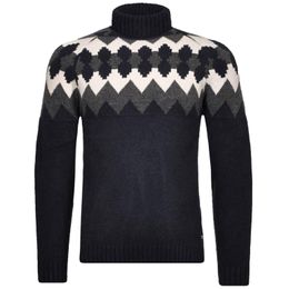 Ragman Herren Rundhalspullover, blau, Gr. L, 36% Baumwolle 35% Polyacryl 29% Polyester, Pullover