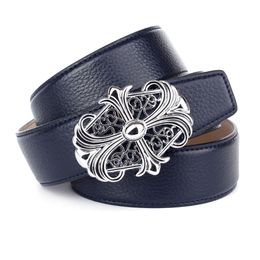 Anthoni Crown Damen Lederg&uuml;rtel, blau, Gr. 80, unifarben, Leder, G&uuml;rtel, in dunkelblau mit Unterf&uuml;hrung und Ton in Ton Steppung