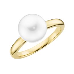 Damen Perlenring "mit Muschelkern-Perle, Silber 925", 56, Silber 925 (Sterlingsilber), gold, Giorgio Martello MILANO, Silber 925 (Sterlingsilber),