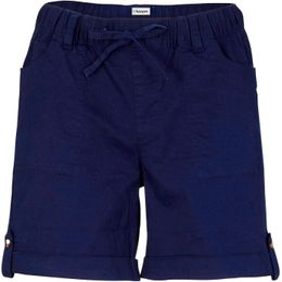 bonprix Damen Bermudas "Baumwoll-Bermuda mit Gummibund", blau, Gr. 48, unifarben, Web, Obermaterial: 98% Baumwolle, 2% Elasthan, Hosen, aus Baumwolle