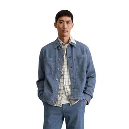 Marc O'Polo MARC O'POLO Herren Jeansjacke "aus Bio-Baumwoll-Hanf-Mix", blau, Gr. XXL, unifarben, Obermaterial: 88% Baumwolle, 11% Hanf, 1% Elasthan, Jacken