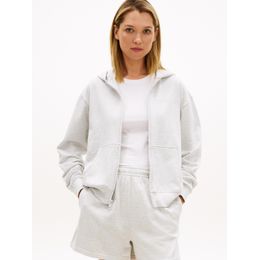 Damen Sweatjacke "FULL ZIP HOODIE", Tommy Hilfiger Underwear, Gr. XSwarm ice grau heather, Sweatware, Obermaterial: 82% Baumwolle, 18% Polyester,