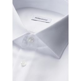 Seidensticker Herren Businesshemd "Schwarze Rose", wei&szlig;, Gr. 44, unifarben, 100% Baumwolle, Hemden, Shaped 1/1 Extra lang Kentkragen Uni