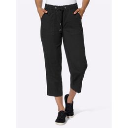 Casual Looks Damen 7/8-Hose, schwarz, Gr. 38, unifarben, 98% Baumwolle, 2% Elasthan, Hosen