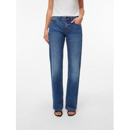 V&eacute;ro Moda VERO MODA Damen Bootcut-Jeans "VMASTA LR BOOTCUT JEANS LI3177 NOOS"dunkelblau denim, Gr. 30, unifarben, Denim/Jeans, Obermaterial: 99% Baumwolle, 1%