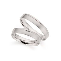 Phoenix PH&Ouml;NIX Damen Trauring "Schmuck Geschenk Silber 925 Trauring Ehering LIEBE versch. Varianten", 52, 0,01 SI = kleine Einschl&uuml;sse mit Brillant, Silber