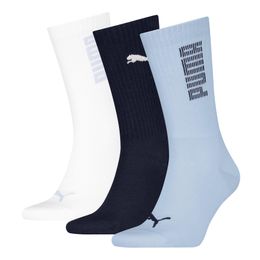 Puma Damen Socken "Puma UNISEX RIB LOGO CREW SOCK", Gr. 35blau, navy, wei&szlig;, Baumwollmischung, Socken