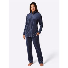 Comtessa Damen Hausanzug, Gr. 36, blau, 80% Baumwolle, 20% Polyester, Homewear-Sets