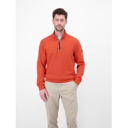 Sweater Lerros "SELA", Herren, Gr. XL, vivid rot, Sweatware, Obermaterial: 90% Baumwolle, 10% Polyester, unifarben, normal h&uuml;ftbedeckend, Rundhals, B&uuml;ndchen, Sweatshirts Sweater, mit Troyer-Rei&szlig;verschluss