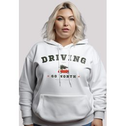 F4NT4STIC Damen Kapuzenpullover "Driving Home Weihnachten PLUSSIZE", wei&szlig;, Gr. XL, Obermaterial: 65% Baumwolle, 35% Polyester, Pullover, Premium