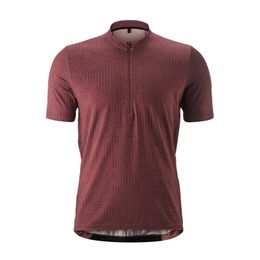 Gonso Herren Radtrikot "Adventure Jersey Halfzip M", rot, Gr. S, 88% Polyester (recycelt), 12% Elasthan, Trikots, Herren Fahrradtrikot kurzarm,