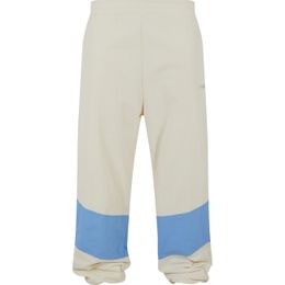 Fubu Herren Jogginghose "Fubu Herren FM241-010-2 Fubu Corporate Block Track Pants"creme, light blau, Gr. XS, 100% Polyester, Hosen