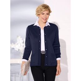 CLASSIC Damen Strickjacke, blau, Gr. 52, unifarben, 50% Polyacryl, 50% Schurwolle, Strickjacken
