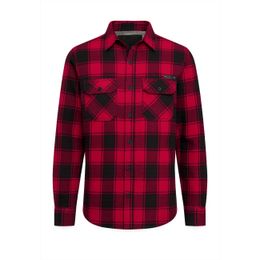 Brandit Herren Langarmhemd "Brandit Herren Checked Shirt"rot, schwarz, Gr. XXXL, 100% Baumwolle, Hemden