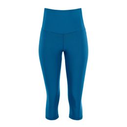 WINSHAPE Damen Leggings "3/4 Functional Comfort HWL217C", gr&uuml;n, Gr. L, 85% Polyester, 15% Elasthan, Hosen, mit V-Shape Applikation und Core-Bund