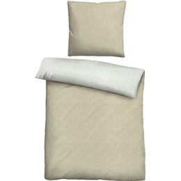 Bettw&auml;sche Biberna, beige, Flanell;Biber;Feinbiber, 100% Baumwolle, Bettw&auml;sche