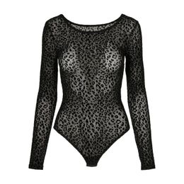 Urban Classics Damen Body "Urban Classics Damen Ladies Flock Lace Body"schwarz, Gr. XS, 94% Polyamid, 6% Elasthan, Bodys