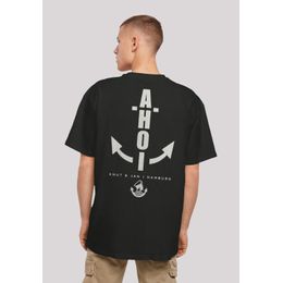 F4NT4STIC Herren T-Shirt "Oversized T-Shirt Ahoi Anker Knut & Jan Hamburg", schwarz, Gr. S, Obermaterial: 100% Baumwolle, Shirts, Print