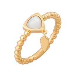 CAI CA&Iuml; Damen Fingerring "925 Silber vergoldet wei&szlig;er Mondstein", 056 (17,8), Silber 925 (Sterlingsilber), gelb, Silber 925 (Sterlingsilber), Fingerringe