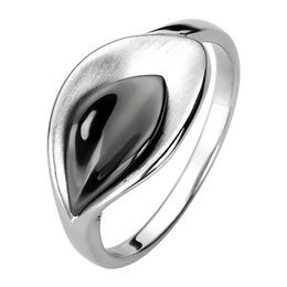 Jobo Damen Fingerring, 52, Silber 925 (Sterlingsilber), schwarz, Silber 925 (Sterlingsilber), Fingerringe, 925 Silber schwarz teilrhodiniert