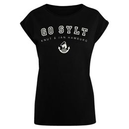 F4NT4STIC Damen T-Shirt "PLUS SIZE Go Sylt", schwarz, Gr. 4XL, Obermaterial: 100% Baumwolle, Shirts, Print