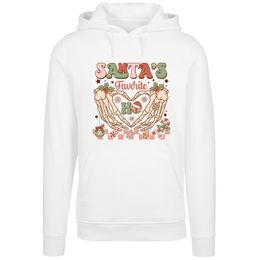 F4NT4STIC Damen Kapuzenpullover "Santas favorite Ho Ho Ho Christmas", wei&szlig;, Gr. L, Obermaterial: 65% Baumwolle, 35% Polyester, Pullover, Premium