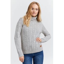 oxmo Damen Rollkragenpullover "Rollkragenpullover OXPhilipa", grau, Gr. S, Obermaterial: 100% Baumwolle CO., Pullover