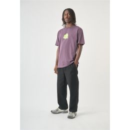 Cleptomanicx Herren T-Shirt, lila, Gr. XL, bedruckt, 100% Baumwolle, Shirts, mit coolem Front- und R&uuml;ckenprint