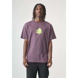 Cleptomanicx Herren T-Shirt, lila, Gr. S, bedruckt, 100% Baumwolle, Shirts, mit coolem Front- und R&uuml;ckenprint