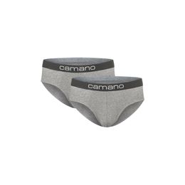 Camano Herren Slip "2er Pack", Gr. S, grau, 95% Baumwolle, 5% Elasthan, Unterhosen