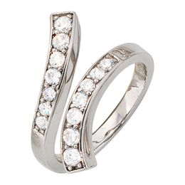 Jobo Damen Silberring, 50, Silber 925 (Sterlingsilber), silber, Silber 925 (Sterlingsilber), Fingerringe, 925 Silber mit Zirkonia