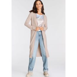 Laura Scott Damen Longstrickjacke, beige, Basic, Gr. 48, meliert, Strick, Obermaterial: 50% Viskose, 28% Polyester, 22% Polyamid, Strickjacken, aus
