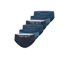 Camano Herren Slip "6er Pack", Gr. S, blau, 95% Baumwolle, 5% Elasthan, Unterhosen