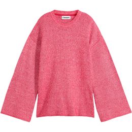 bonprix Damen Strickpullover, rosa, Gr. 56, Obermaterial: 100% Polyester, Pullover, aus Polyester, mit Stehkragen, Oversize-Passform, feiner