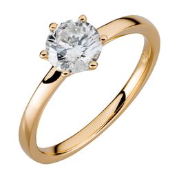 OROLINO Damen Fingerring "Gold 750 mit nat&uuml;rlichem Brillant 1,00ct.", 056 (17,8), 1 P2 = erkennbare Einschl&uuml;sse, Gold, gelb, Gold, Fingerringe