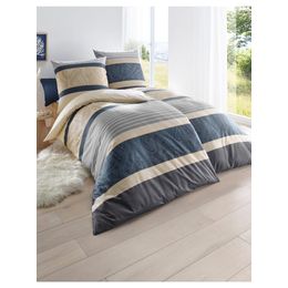 Bettw&auml;sche Kleine Wolke, beige, Mako-Satin, 100% Baumwolle, Bettw&auml;sche