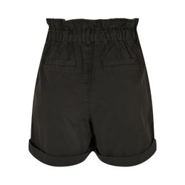 Urban Classics Damen Stoffhose "Urban Classics Damen Ladies Paperbag Shorts", schwarz, Gr. 28, unifarben, 100% Baumwolle, Hosen