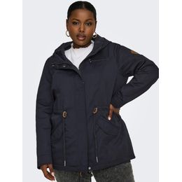 Only CARMAKOMA Damen Parka "CARLORCA SPRING CANVAS PARKA OTW NOOS", blau, Gr. M, unifarben, Canvas, Obermaterial: 80% Polyester, 20% Baumwolle, Jacken