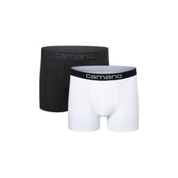 Camano Herren Boxershorts "2er Pack", Gr. S, wei&szlig;, 95% Baumwolle, 5% Elasthan, Unterhosen