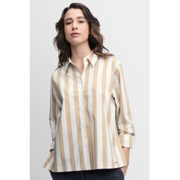 Cinque Damen Langarmbluse "CIPIXIE"beige, wei&szlig;, Gr. 36, gestreift, Web, Obermaterial: 69% Baumwolle, 28% Polyester, 3% Elasthan, Blusen,