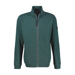 Lerros Herren Sweatjacke, gr&uuml;n, Gr. XL, unifarben, Web, Obermaterial: 90% Baumwolle, 10% Polyester, Sweatjacken, mit Stehkragen