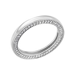 Celesta Damen Fingerring "Silber 925 rhodiniert mit 104 wei&szlig;en Zirkonia-Steinen", 054 (17,2), Silber 925 (Sterlingsilber), silber, Silber 925