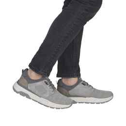Rieker Herren Slip-On Sneaker, Gr. 40hellgrau, taupe, Lederimitat, Textil, Schuhe, Slipper, Schlupfschuh, Halbschuh, Freizeitsneaker mit Gummizug
