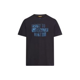 Camel Active Herren T-Shirt, schwarz, Gr. XL, bedruckt, Jersey, Obermaterial: 100% Baumwolle, Shirts, mit Print