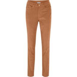 bonprix Damen Cordhose "Stretch-Cordhose, Skinny", braun, Gr. 50, unifarben, Cord, Obermaterial: 98% Baumwolle, 2% Elasthan, Hosen, aus Baumwolle und