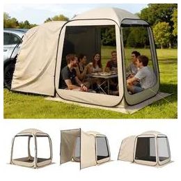VEVOR Pop up Zelt, 3304,8x280,4 cm, Campingzelt f&uuml;r 4&ndash;8 Personen, Partyzelt inklusive Tragetasche, Seitenw&auml;nden aus Netz und Heringen, f&uuml;r Garten, Terrasse und Outdoor-Aktivit&auml;ten, Beige